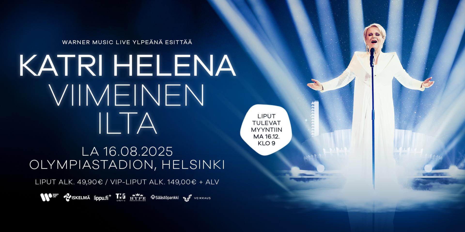 RAKASTETTU KATRI HELENA PÄÄTTÄÄ URANSA OLYMPIASTADIONILLE ELOKUUSSA ...